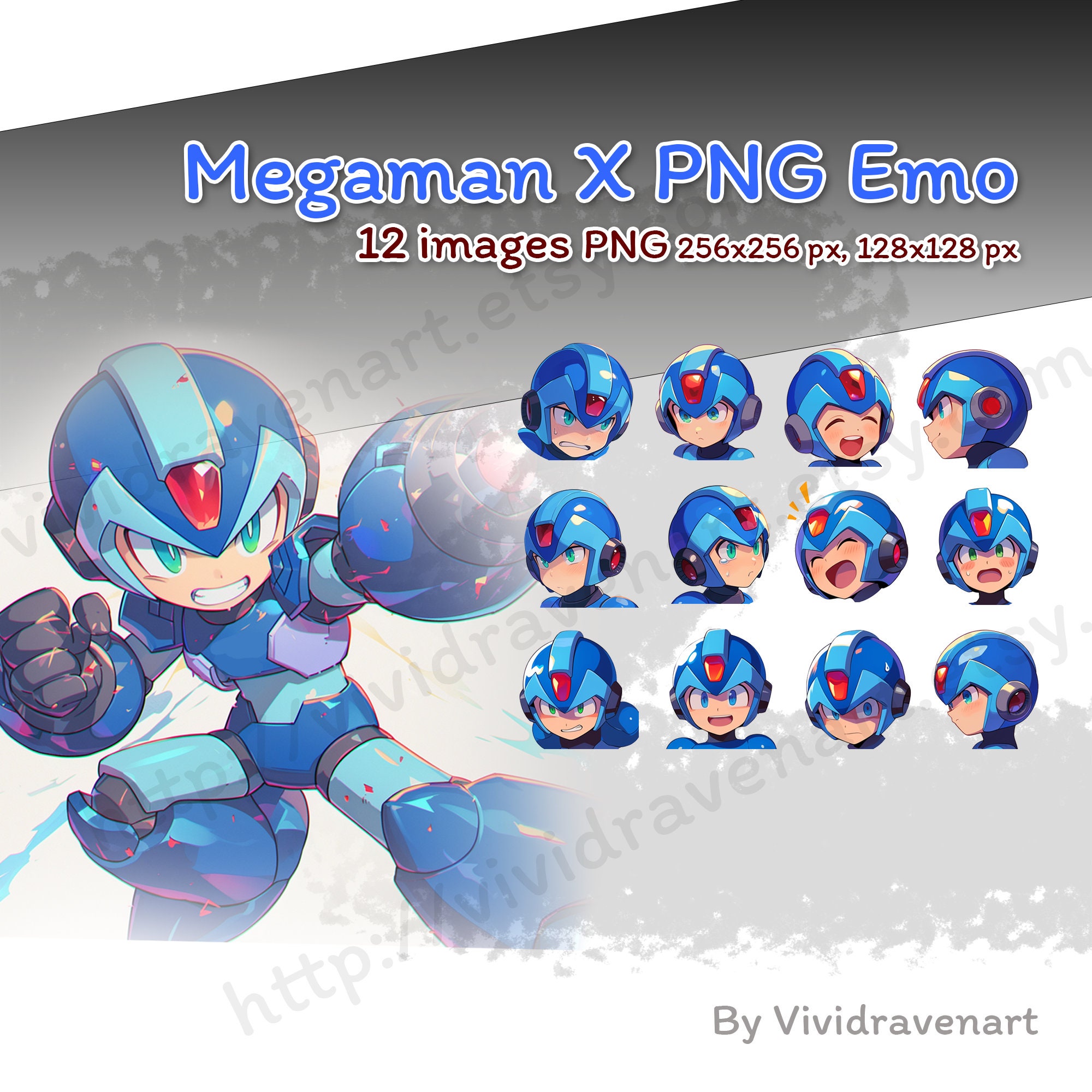Megaman X Emotion PNG Set - Etsy