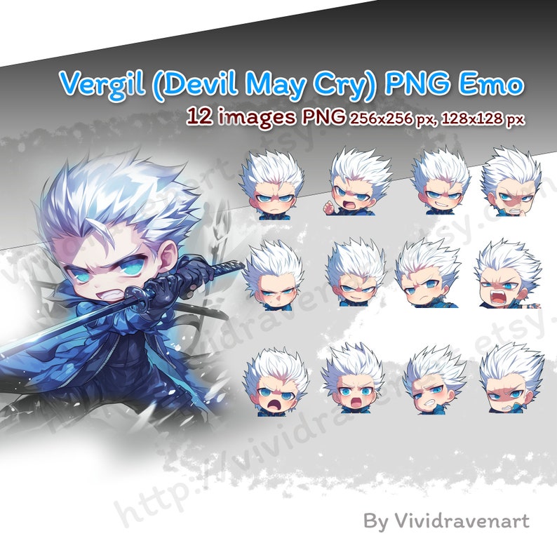 Vergil Devil May Cry Emotion PNG Set - Etsy