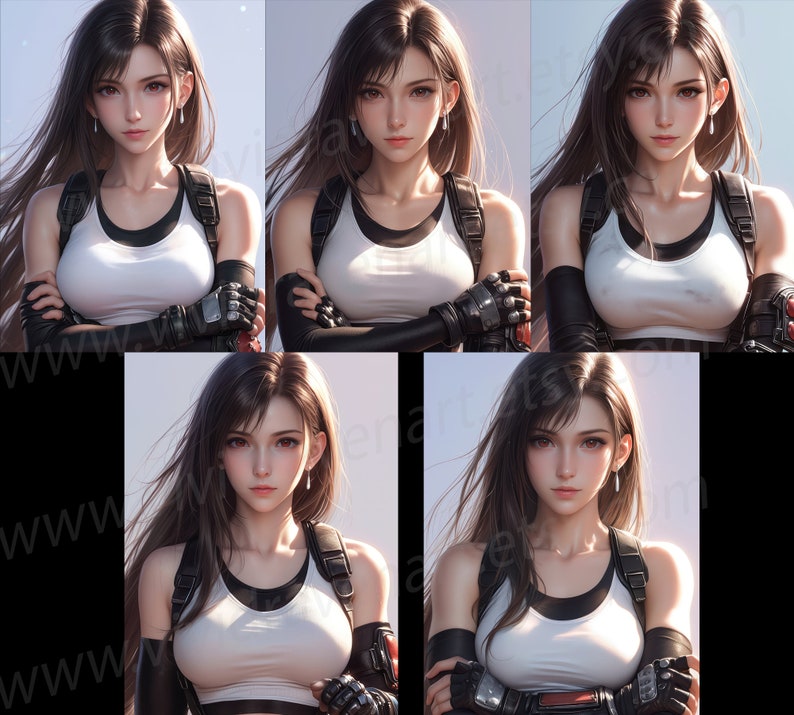 Tifa Lockhart Portrait Art Set 1 - Etsy
