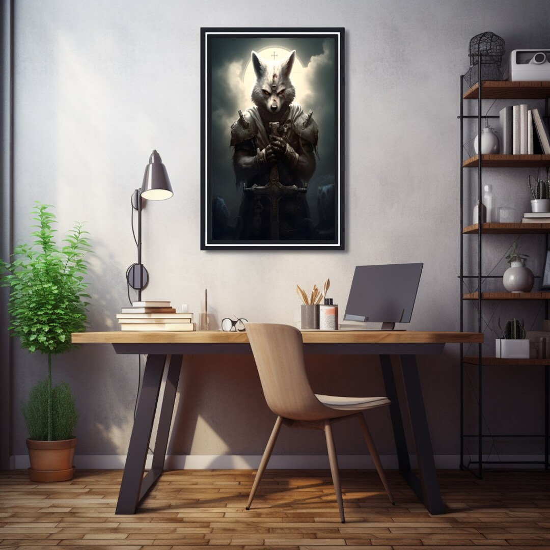 Wolf Gaming Character Poster Gaming Room Dekoration Leinwand Download ...