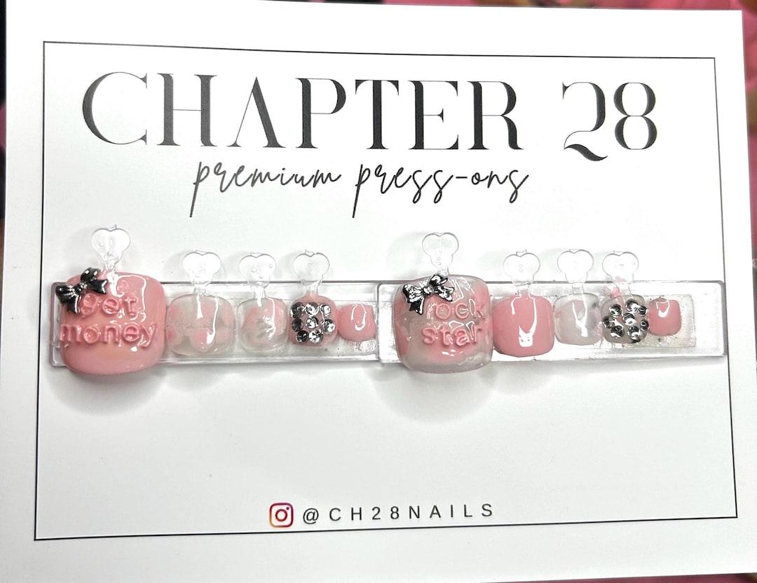 ROCKSTAR Pretty Gangster Press on Toes| Custom Press on Toes|natural ...