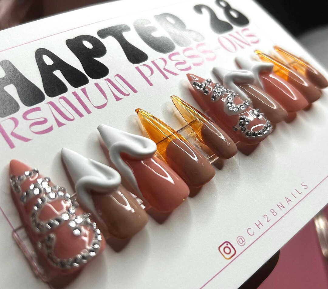 GOAT Blingy Press on Nails| Unique Press on Nails| Stiletto Nails ...