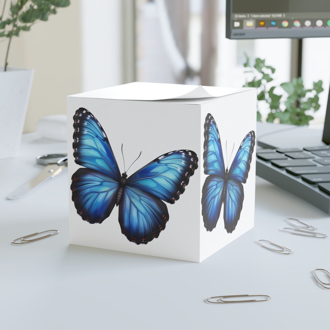 Beautiful Butterfly Sticky Note Cube Home or School Stationery Gift ...