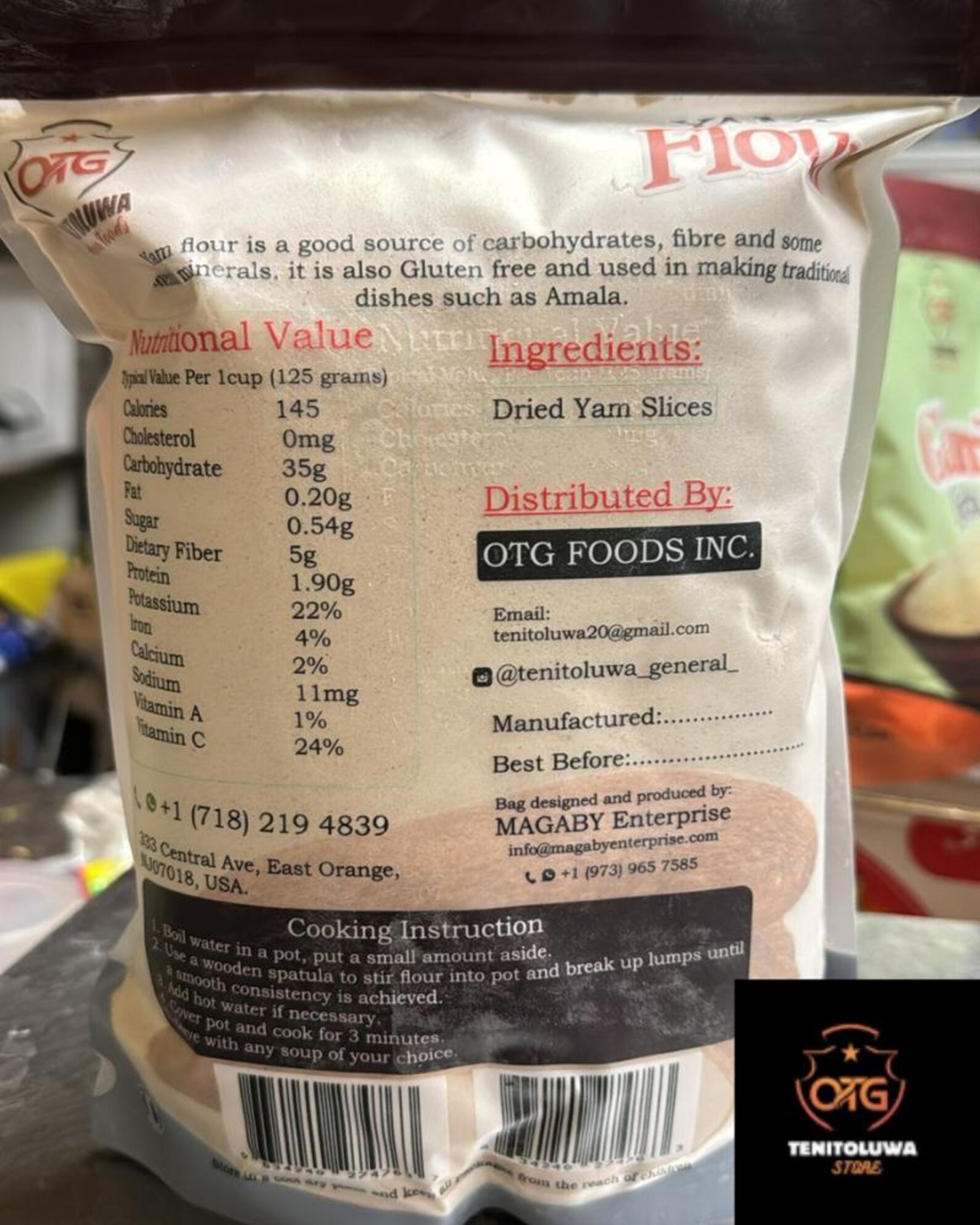 4lb Tenitoluwa Yam Flour (amala) - Instant Yam Flour Elubo Isu - Etsy