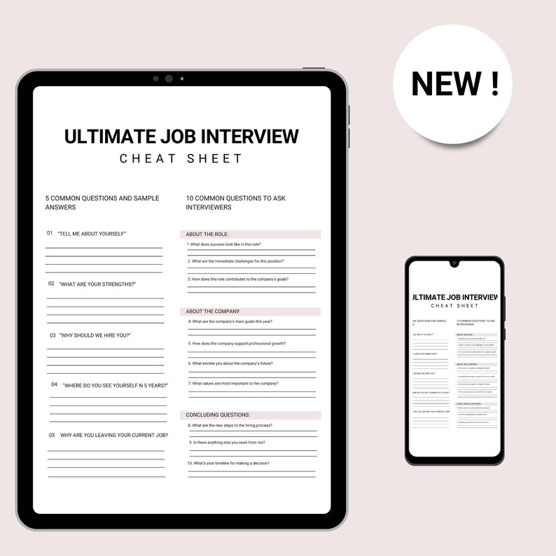 Ultimate JOB INTERVIEW CHEATSHEET, for Job Seekers, Common Interview ...