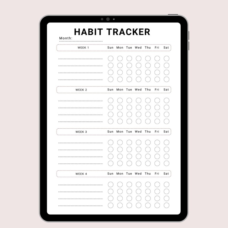 HABIT TRACKER PRINTABLE, Habit Tracker Template, Healthy Habits Chart ...