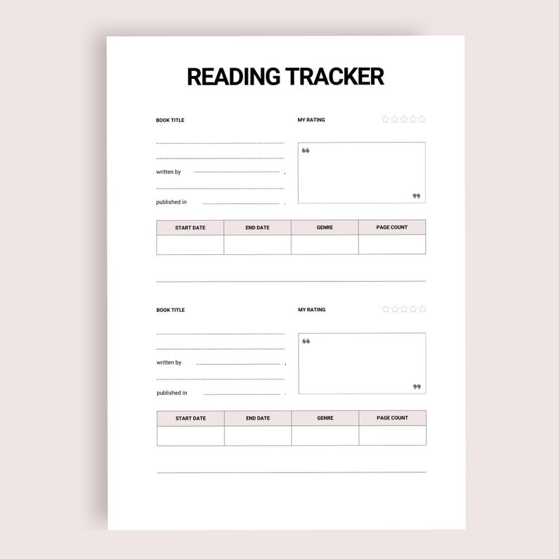 READING TRACKER PRINTABLE, Bookshelf Reading Log, Book Tracker, Reading ...