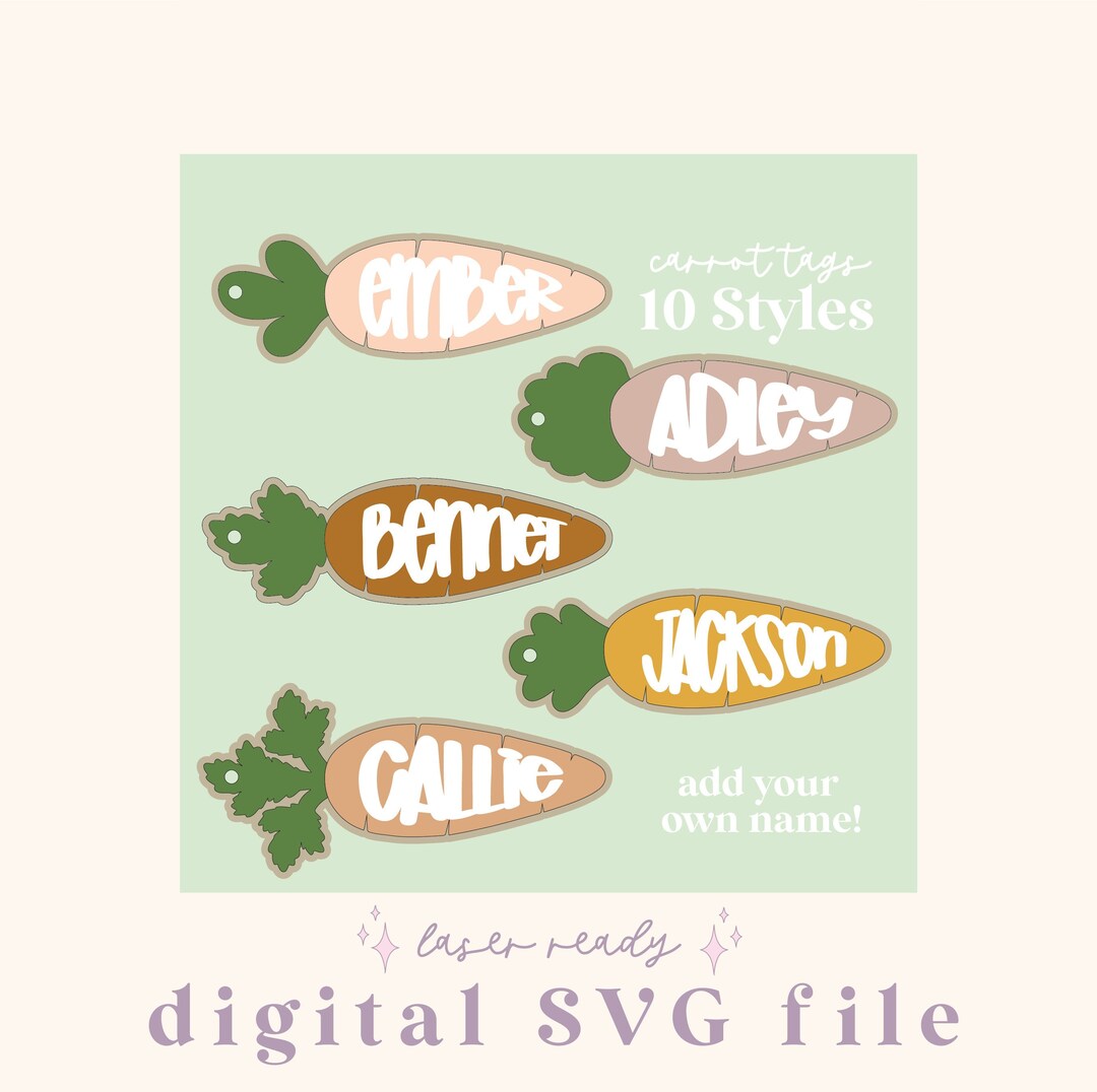 SVG Easter Carrot Tag File | Easter Digital File | Carrot SVG File ...