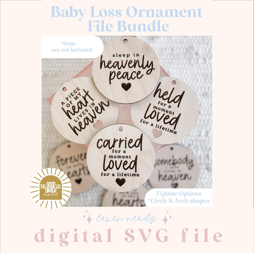 SVG Baby Loss Ornament Bundle File | Miscarriage Ornament SVG ...