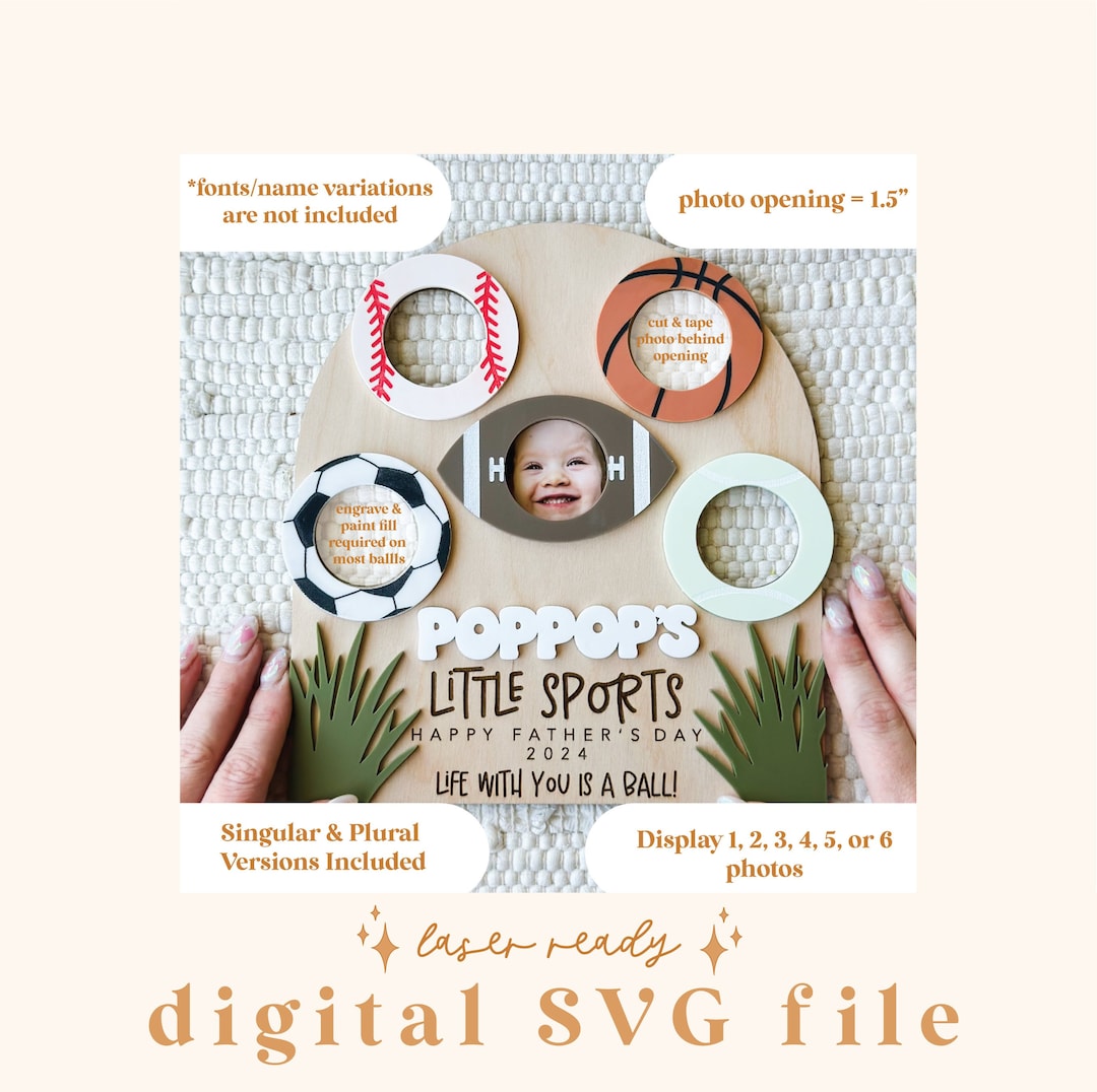 SVG Father's Day Sports Photo Sign | Father's Day Digital File | Gift ...