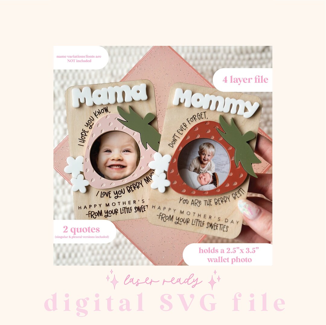 SVG Mother's Day Strawberry Fridge Magnet Photo Frame | Mother's Day ...