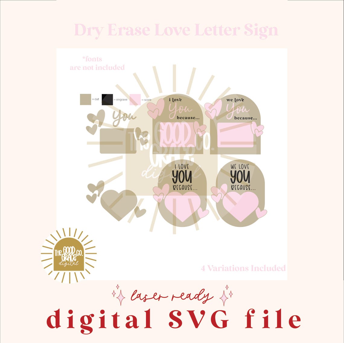 SVG Dry Erase Love Letter Sign Digital File | Valentines Day Digital ...