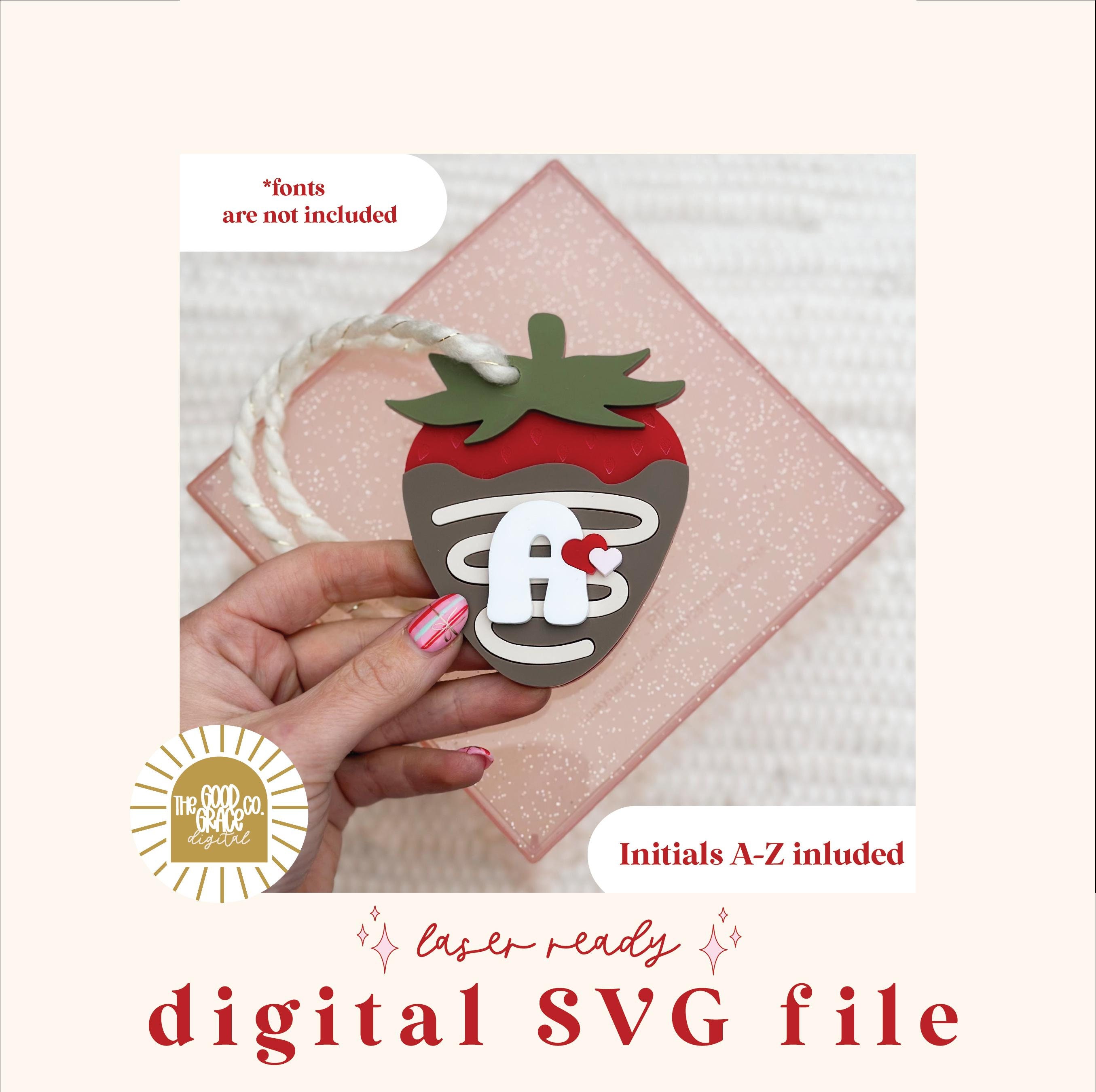 SVG Chocolate Covered Strawberry Tag | Valentines Day Digital File ...