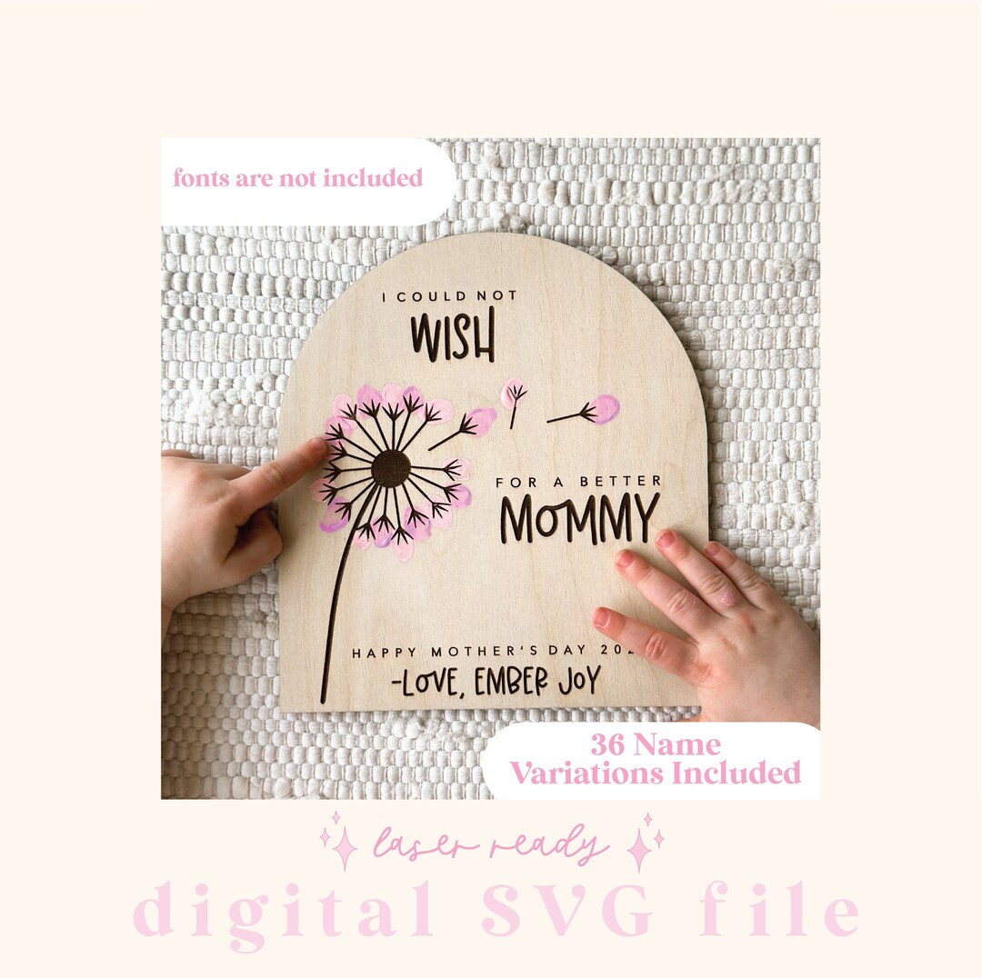 SVG Mother's Day Dandelion Fingerprint Craft File | Mother's Day ...