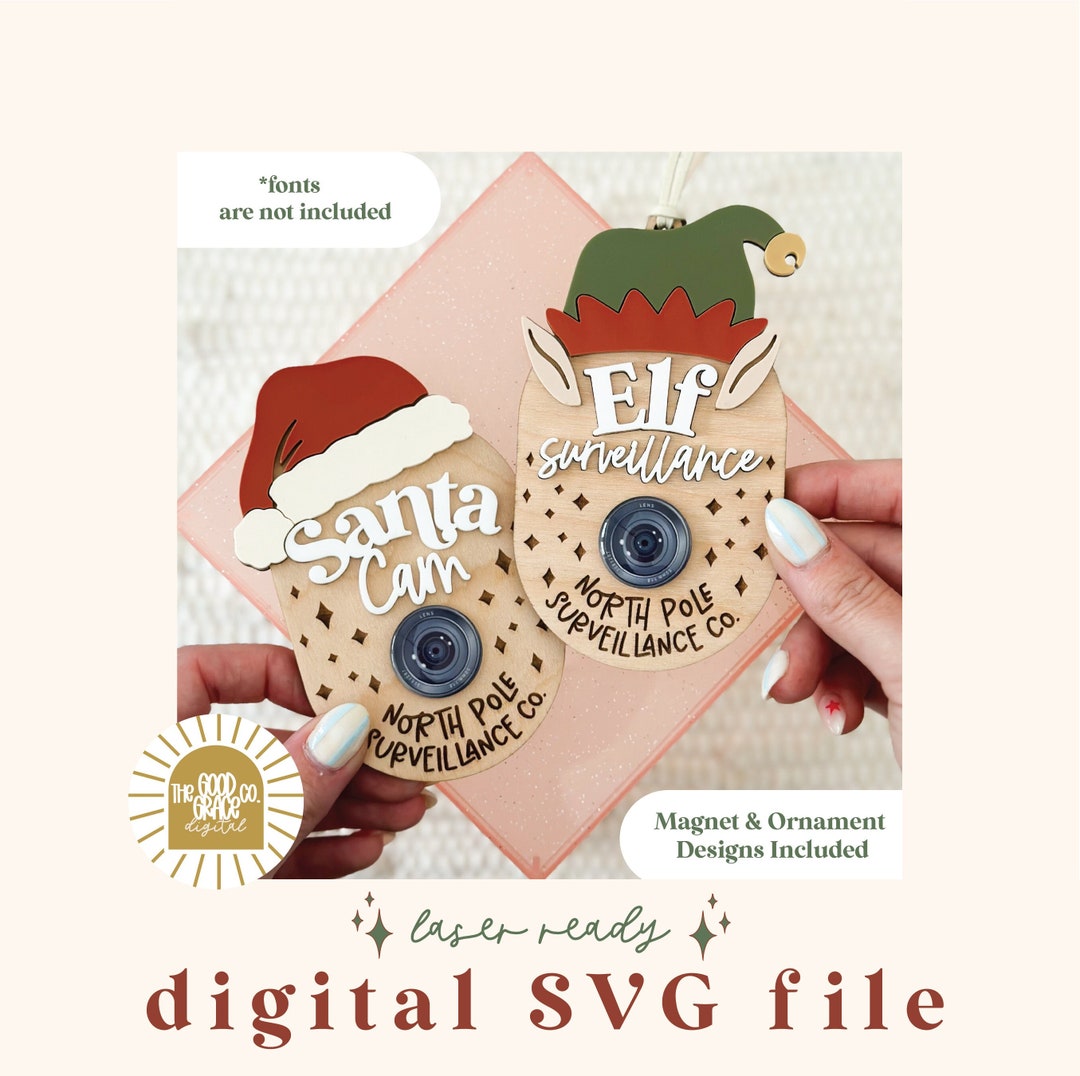 SVG Santa Cam Elf Surveillance File | Christmas Laser File | Santa Cam ...
