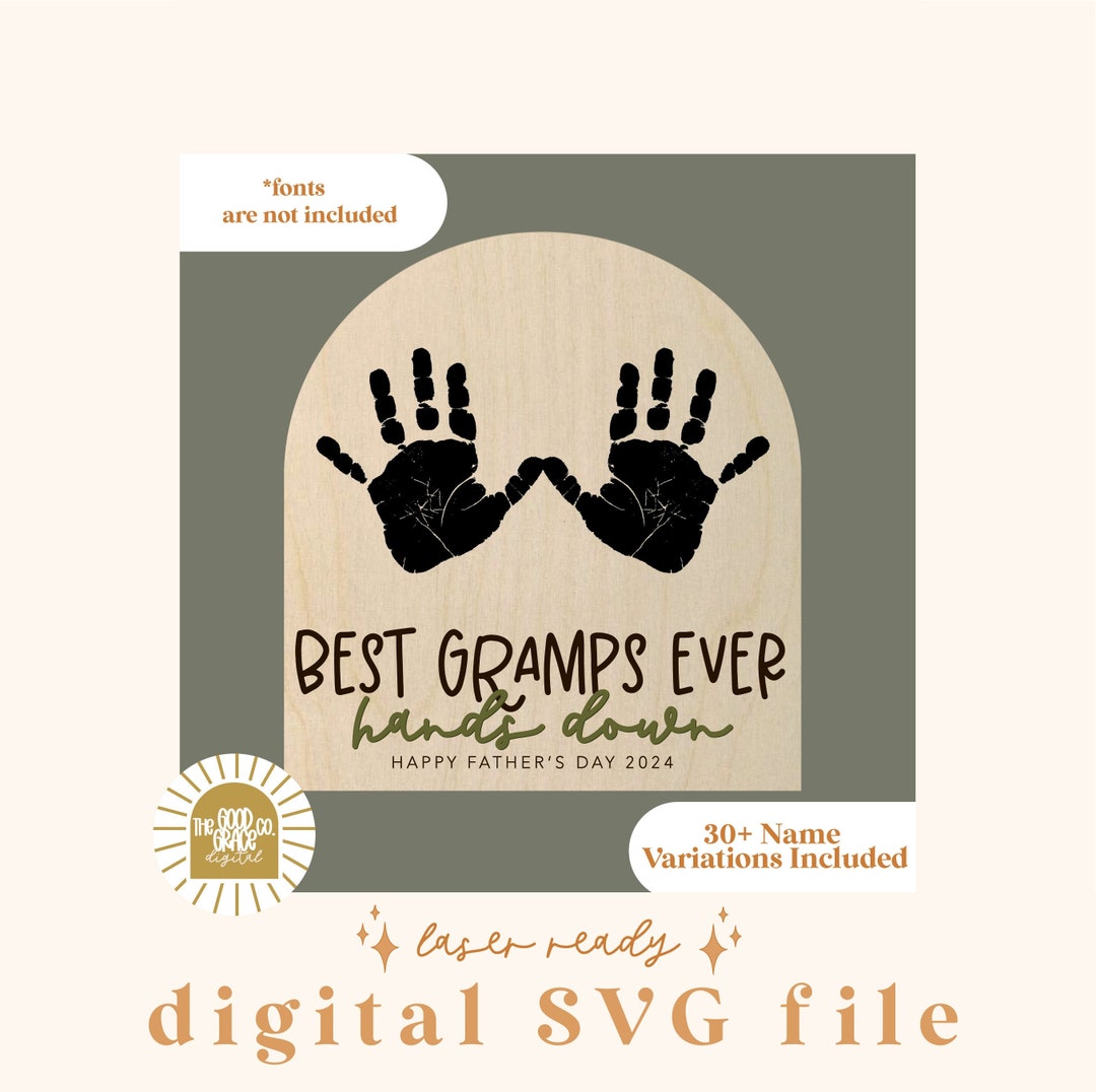 SVG Father's Day Handprint Sign | Father's Day Digital File | Gift for ...