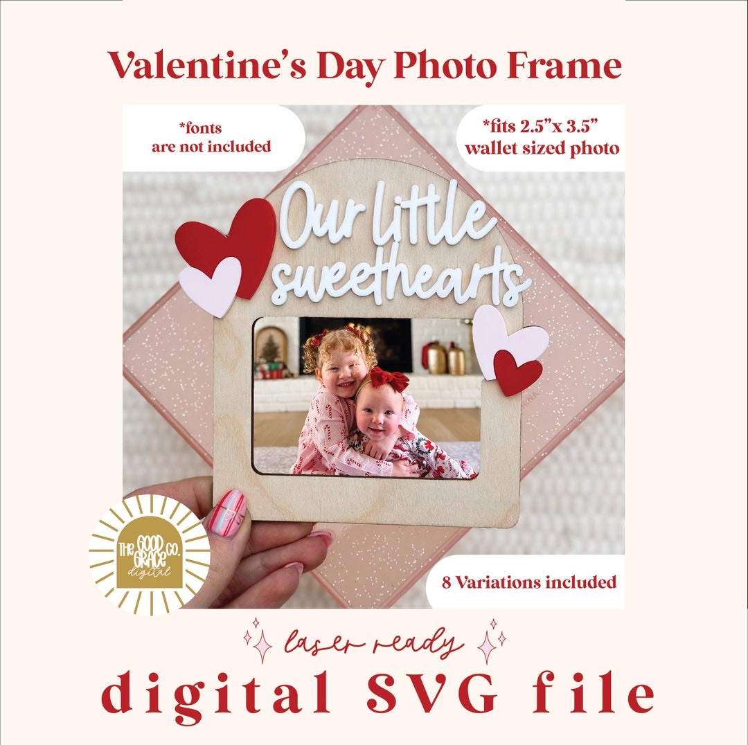 SVG Valentine's Photo Frame Digital File | Valentines Day Digital File ...