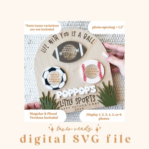 SVG Father's Day Sports Photo Sign | Father's Day Digital File | Gift ...