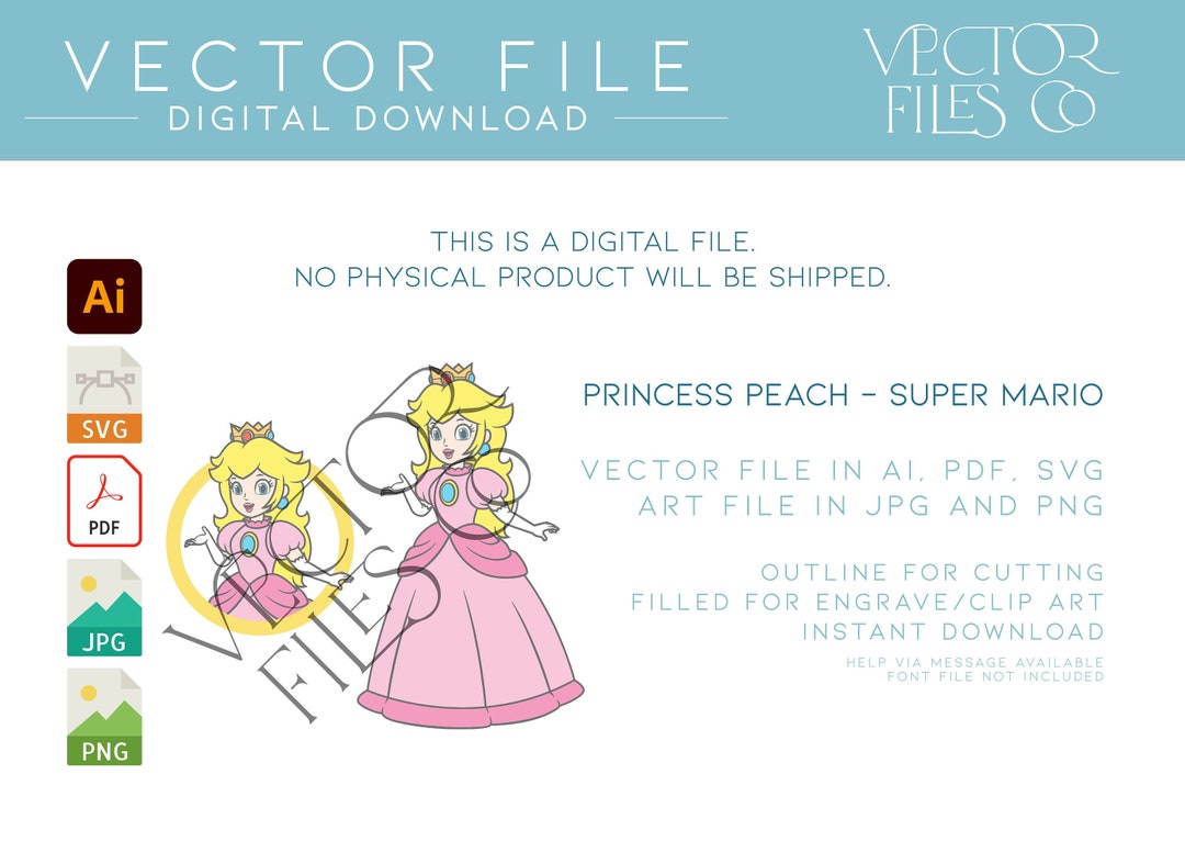 Princess Peach Vector // Digital Download // SVG PDF AI .jpg .png - Etsy