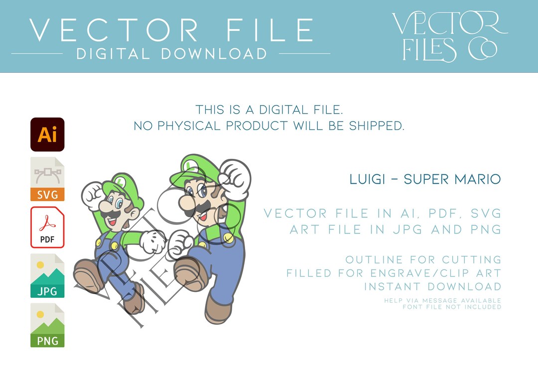 Luigi Vector // Digital Download // SVG PDF AI .jpg .png - Etsy