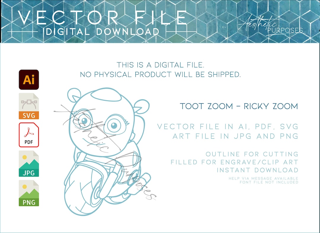 Toot Zoom Outline Clipart Vector // Digital Download // SVG Pdf AI .jpg ...