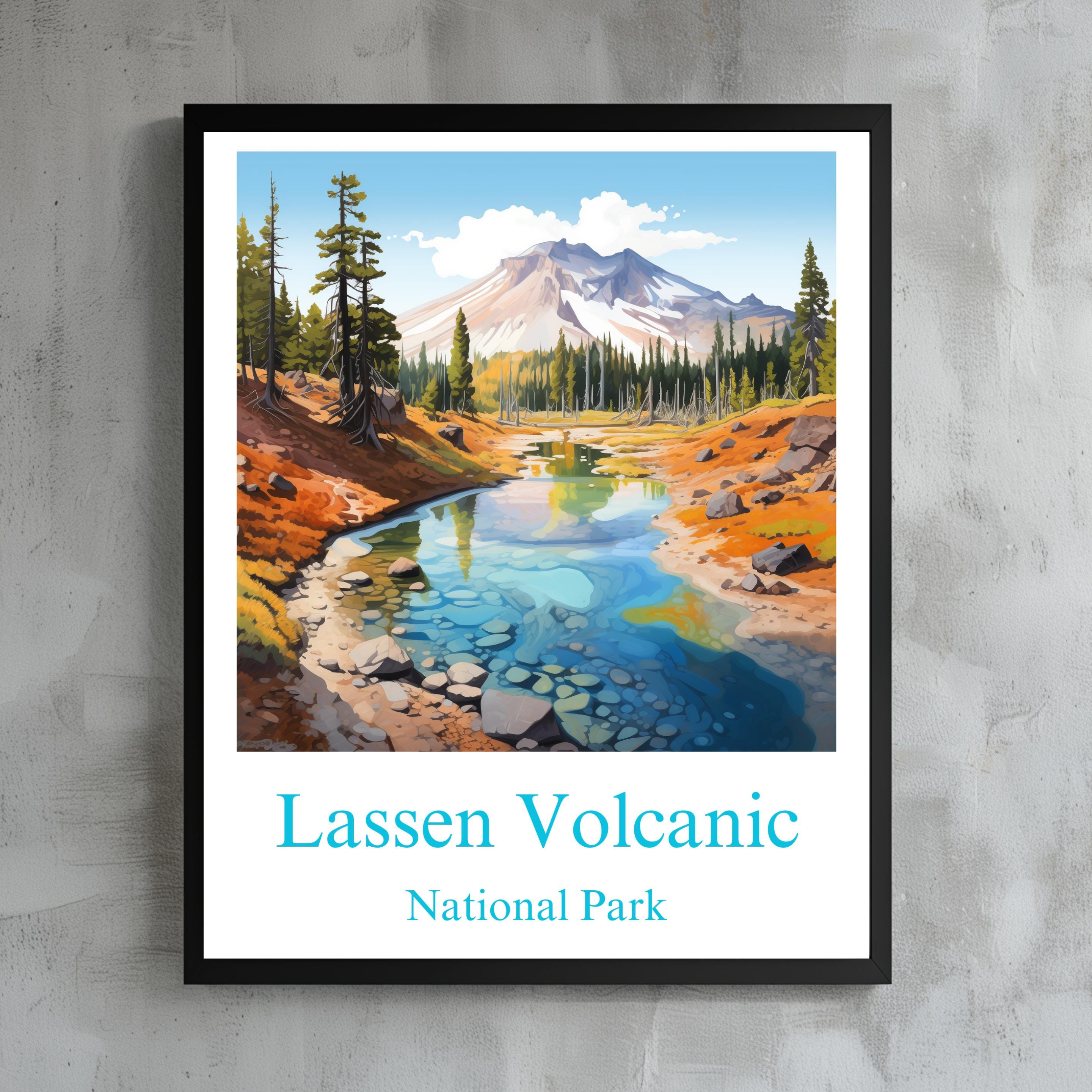 Lassen Volcanic National Park - Travel Poster - Modern Style Art Print ...