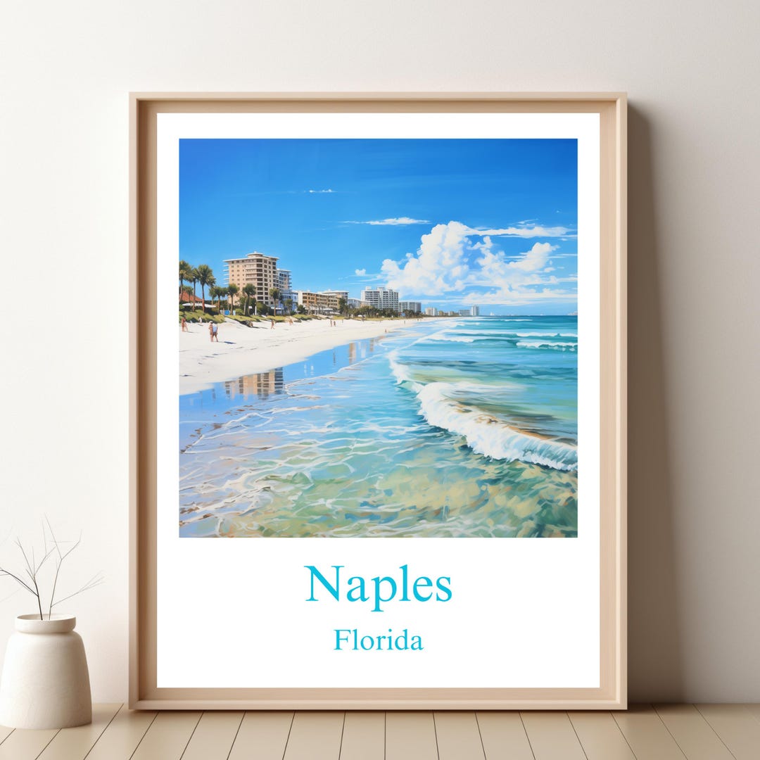 Naples, Florida - Travel Posters - Art Print - Gulf Coast - Beach ...