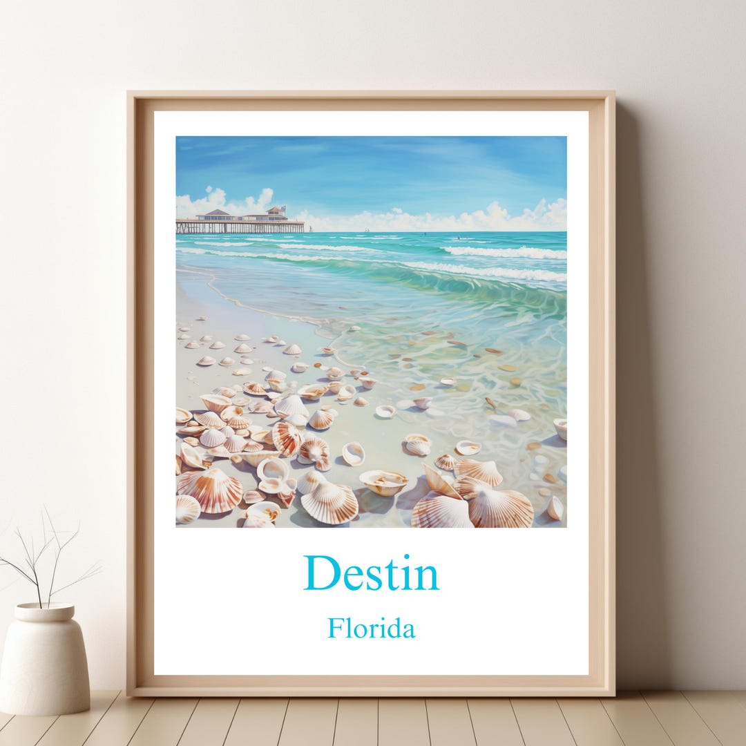 Destin, Florida - Travel Posters - Art Print - Gulf Coast Beach ...