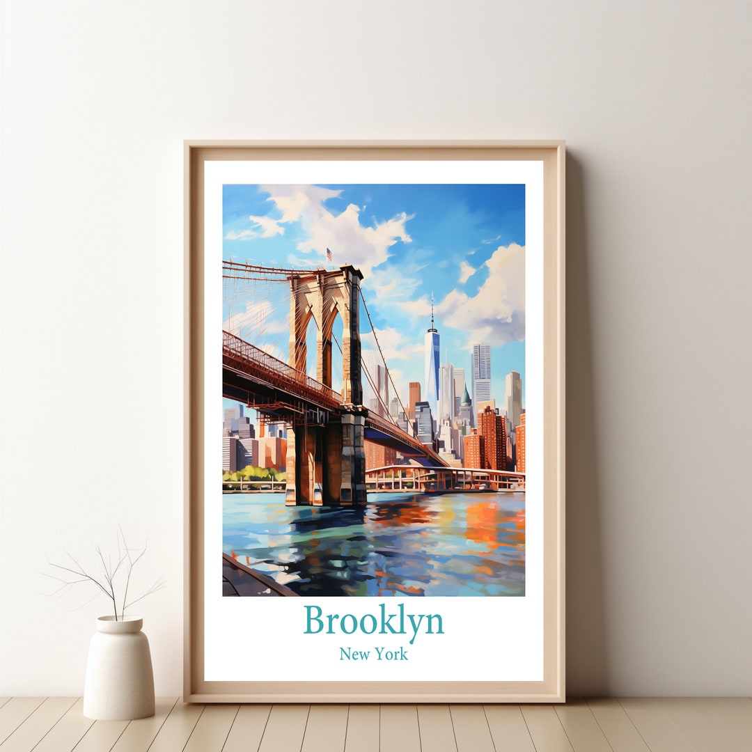 Brooklyn New York City Travel Poster Art Print Wall Decor Brooklyn ...