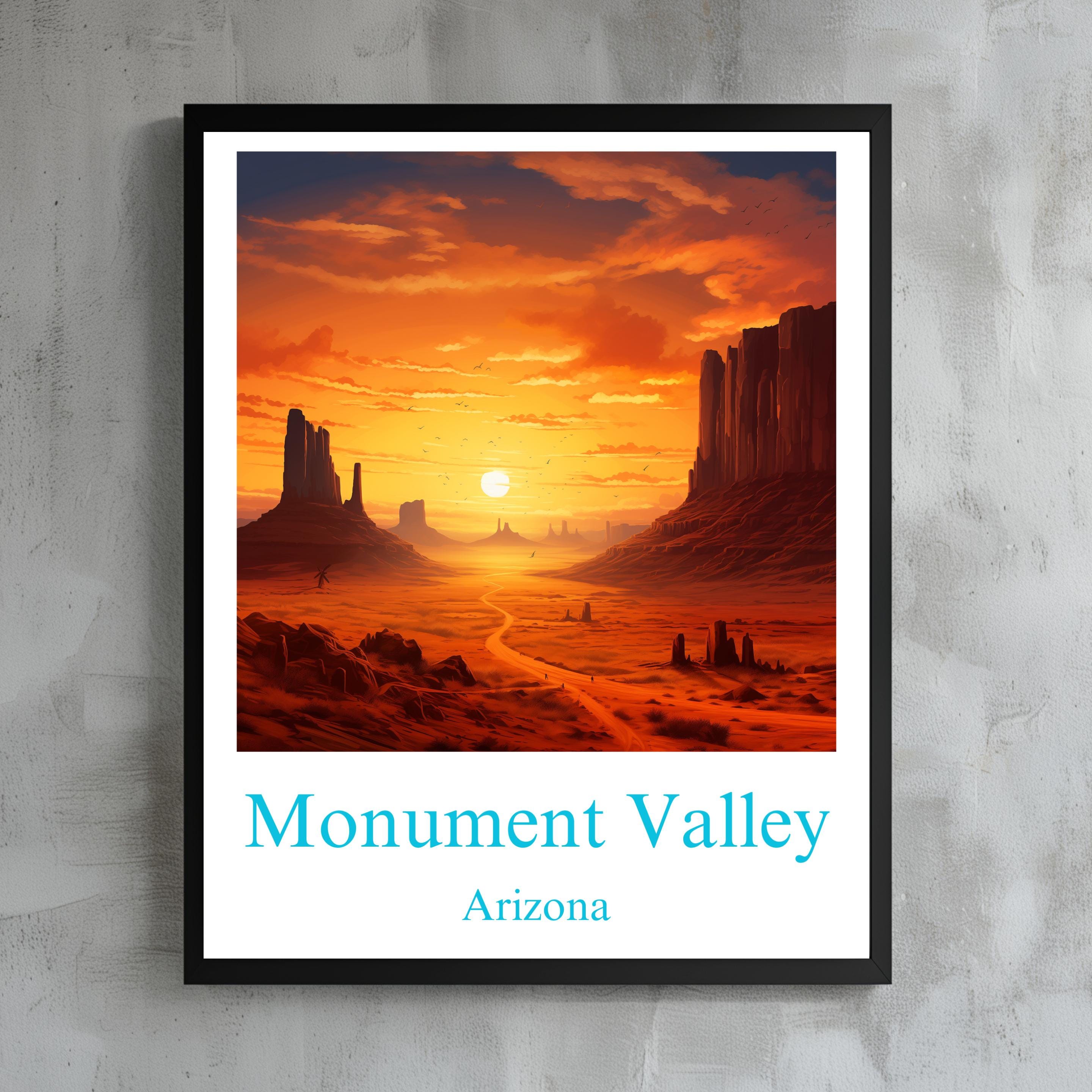 Monument Valley - Tribal Park - Travel Poster - Art Print - Arizona ...