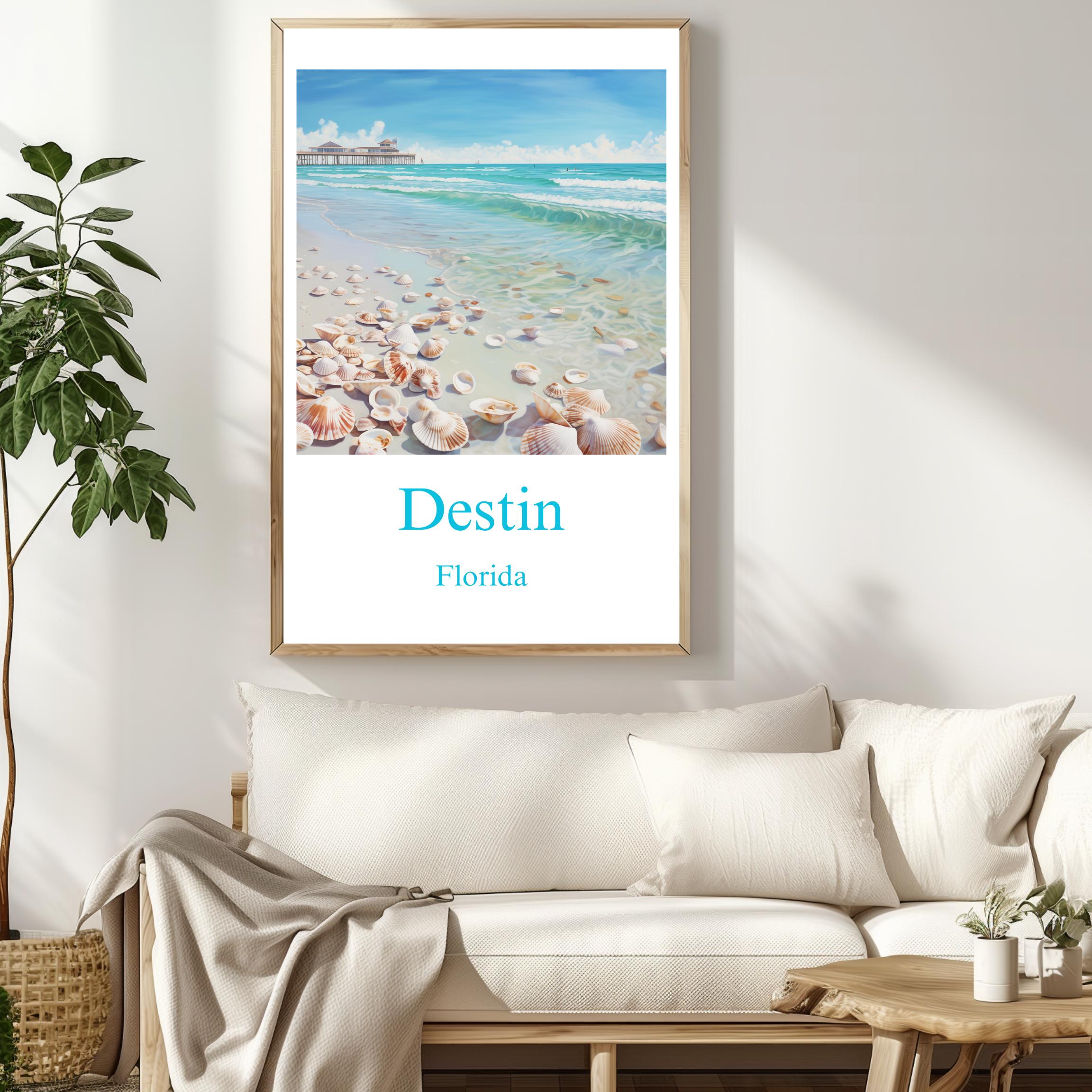 Destin, Florida - Travel Posters - Art Print - Gulf Coast Beach ...