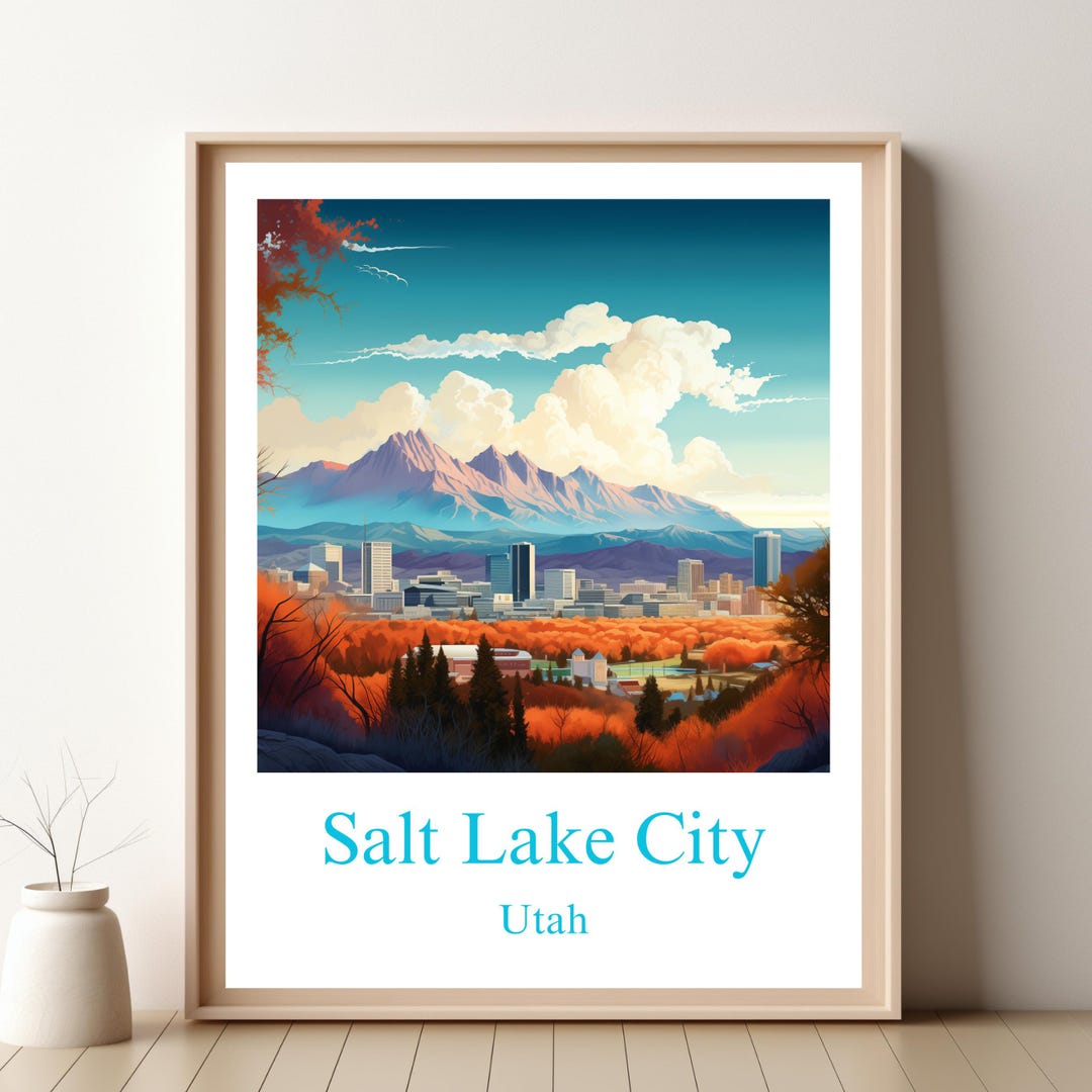 Salt Lake City, Utah - Travel Posters - Mountain Vacation Art Print ...