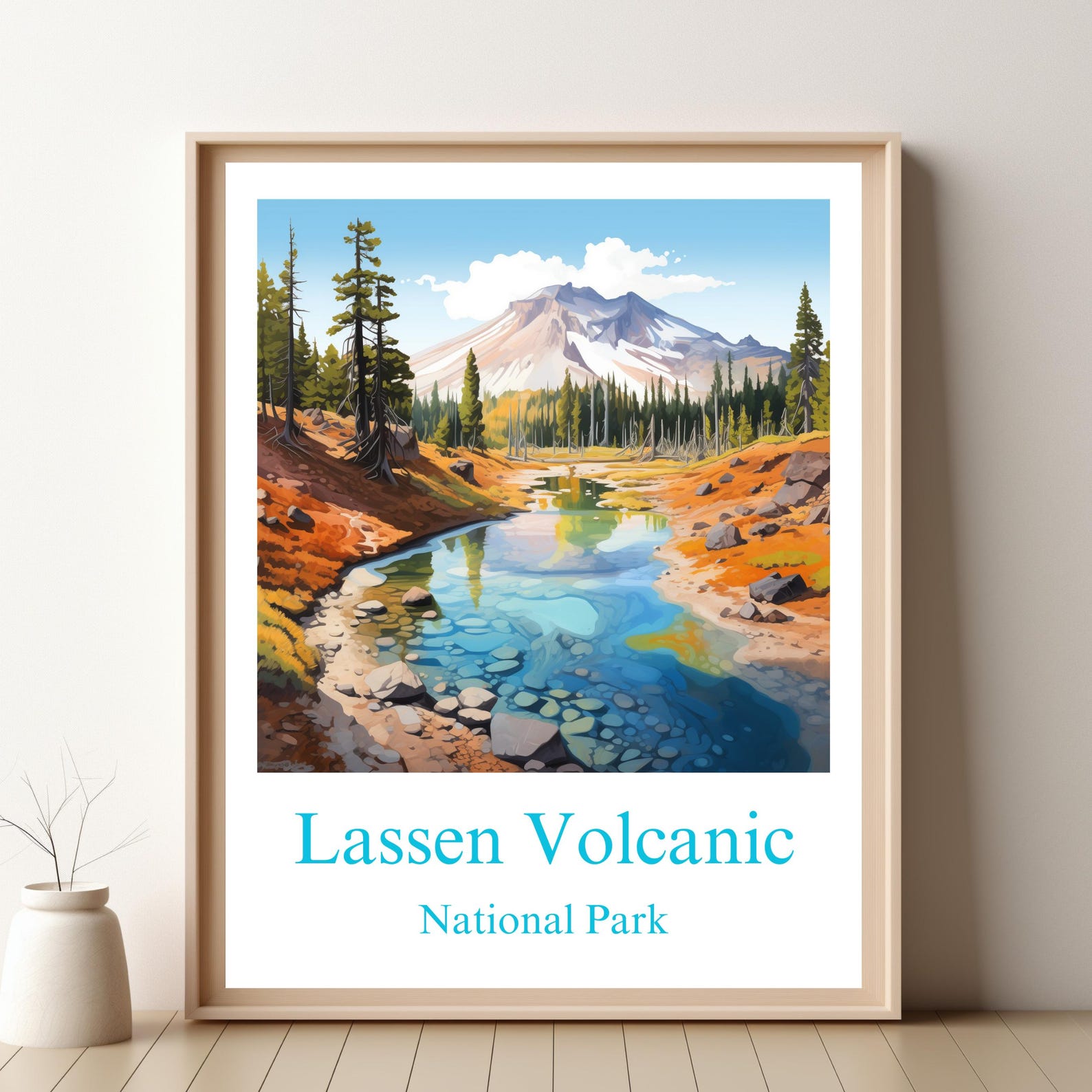 Lassen Volcanic National Park - Travel Poster - Modern Style Art Print ...