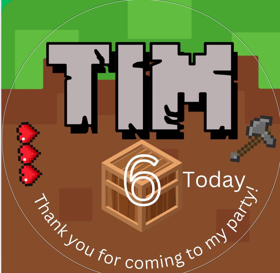 Minecraft Party Stickers/ Birthday Stickers - Etsy