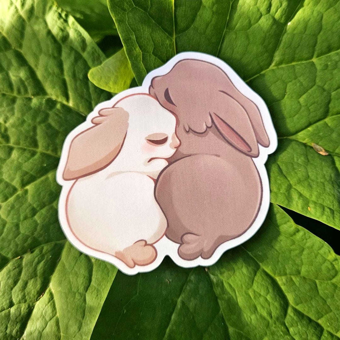 Bunny Couple Waterproof Die Cut Vinyl Sticker - Etsy