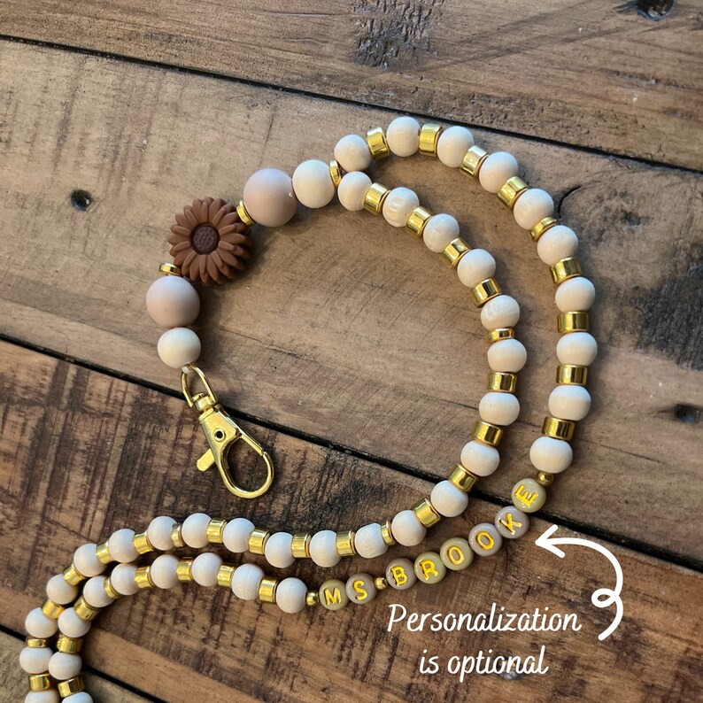 Personalized Boho Teacher Lanyard, Personalized Lanyard, Badge Holder ...