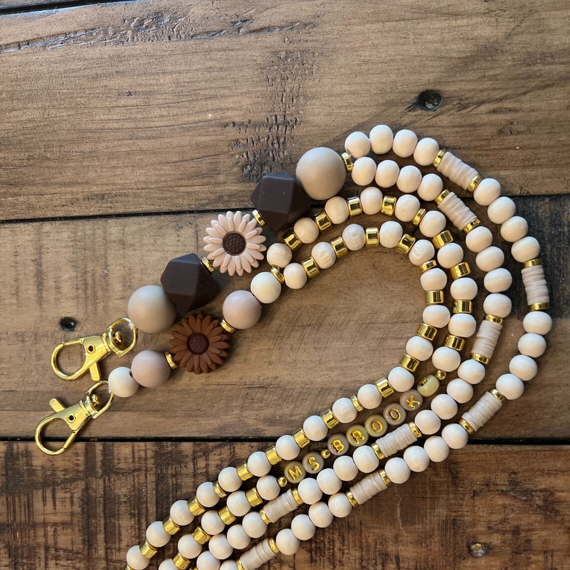 Personalized Boho Teacher Lanyard, Personalized Lanyard, Badge Holder ...