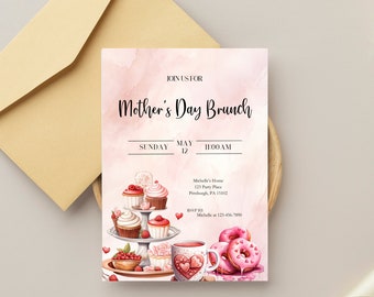 Mothers Day Brunch Event Flyer Printable Mother and Daughter Fundraiser ...