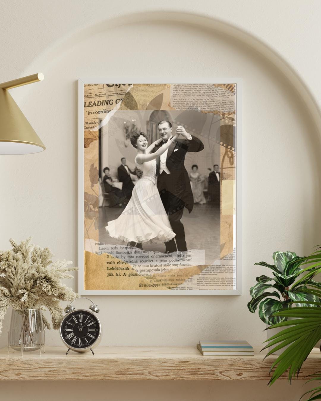 Vintage Dance Art Print: Romantic Newspaper Collage (digital Download ...
