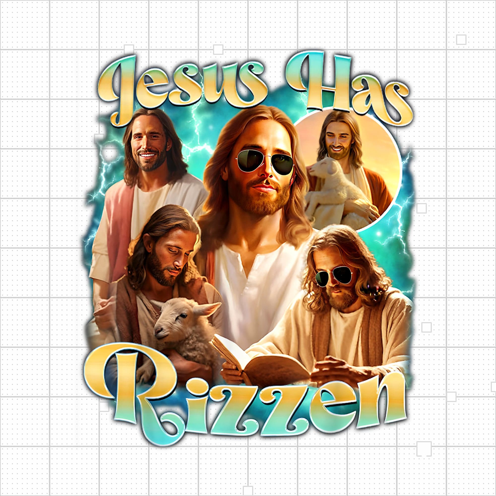 Jesus Has Rizzen PNG Bootleg Design, Retro 90s Jesus Png, Funny ...