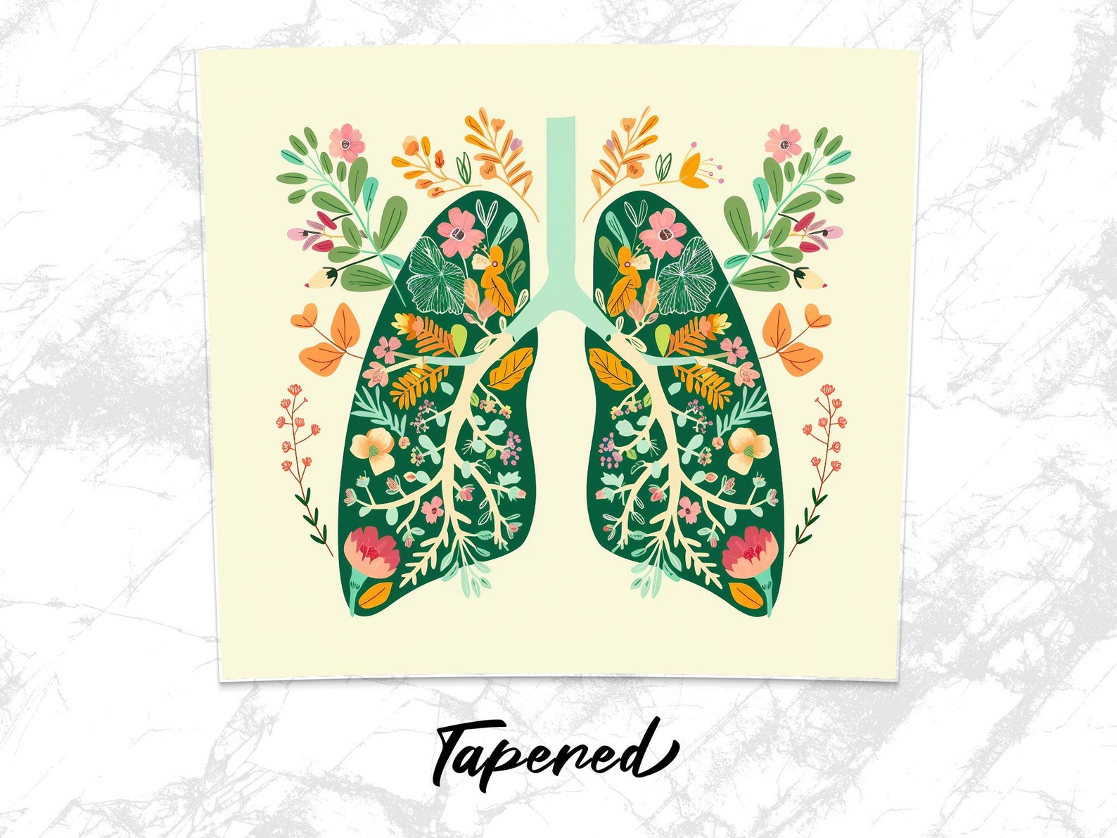 Floral Lungs Tumbler Wrap, Botanical Respiratory System, Nature ...