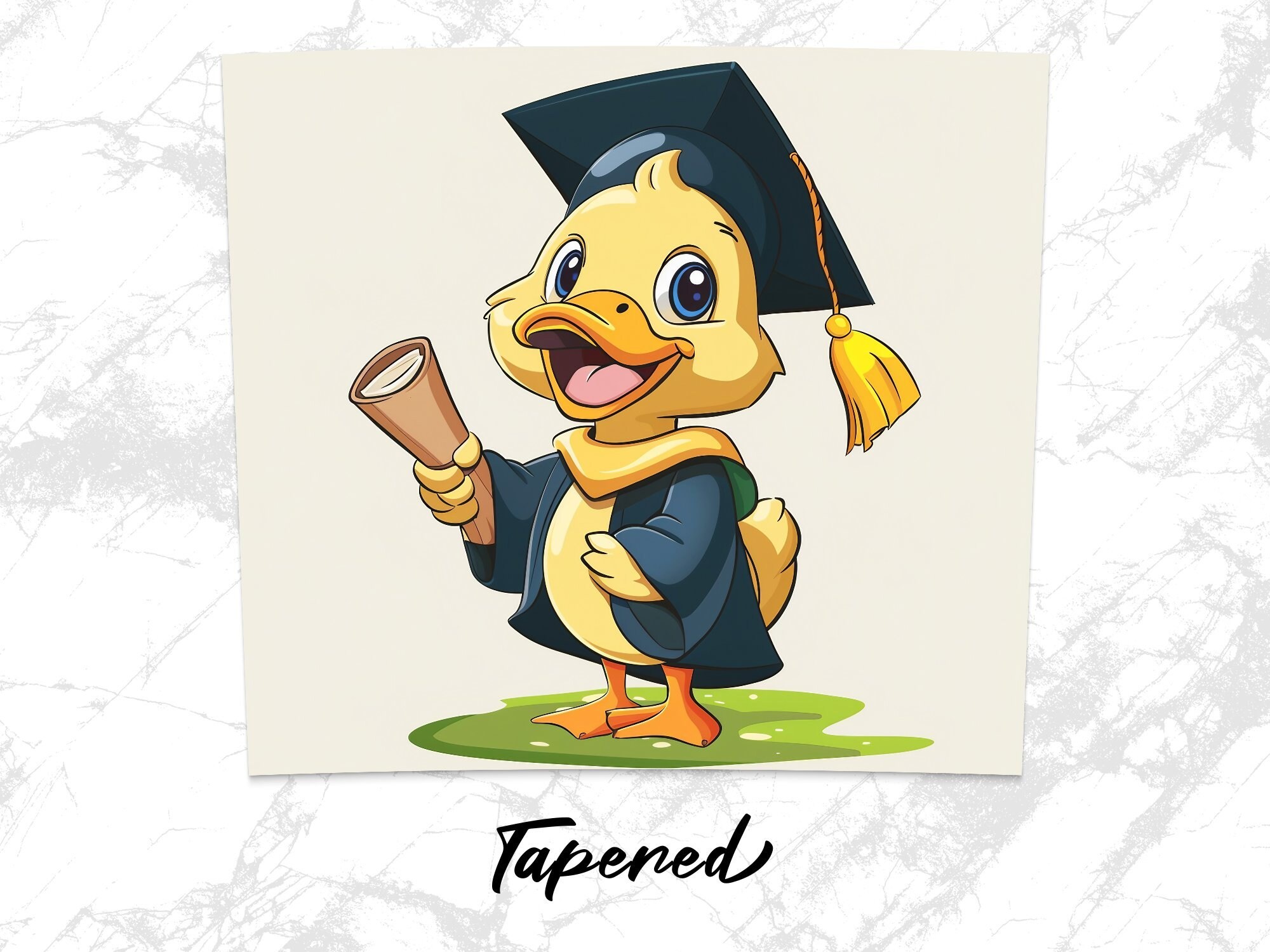 Graduation Duck Cartoon Tumbler Wrap, Cute Duckling Graduate Vinyl ...
