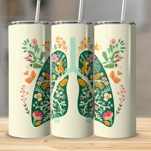 Floral Lungs Tumbler Wrap, Botanical Respiratory System, Nature ...