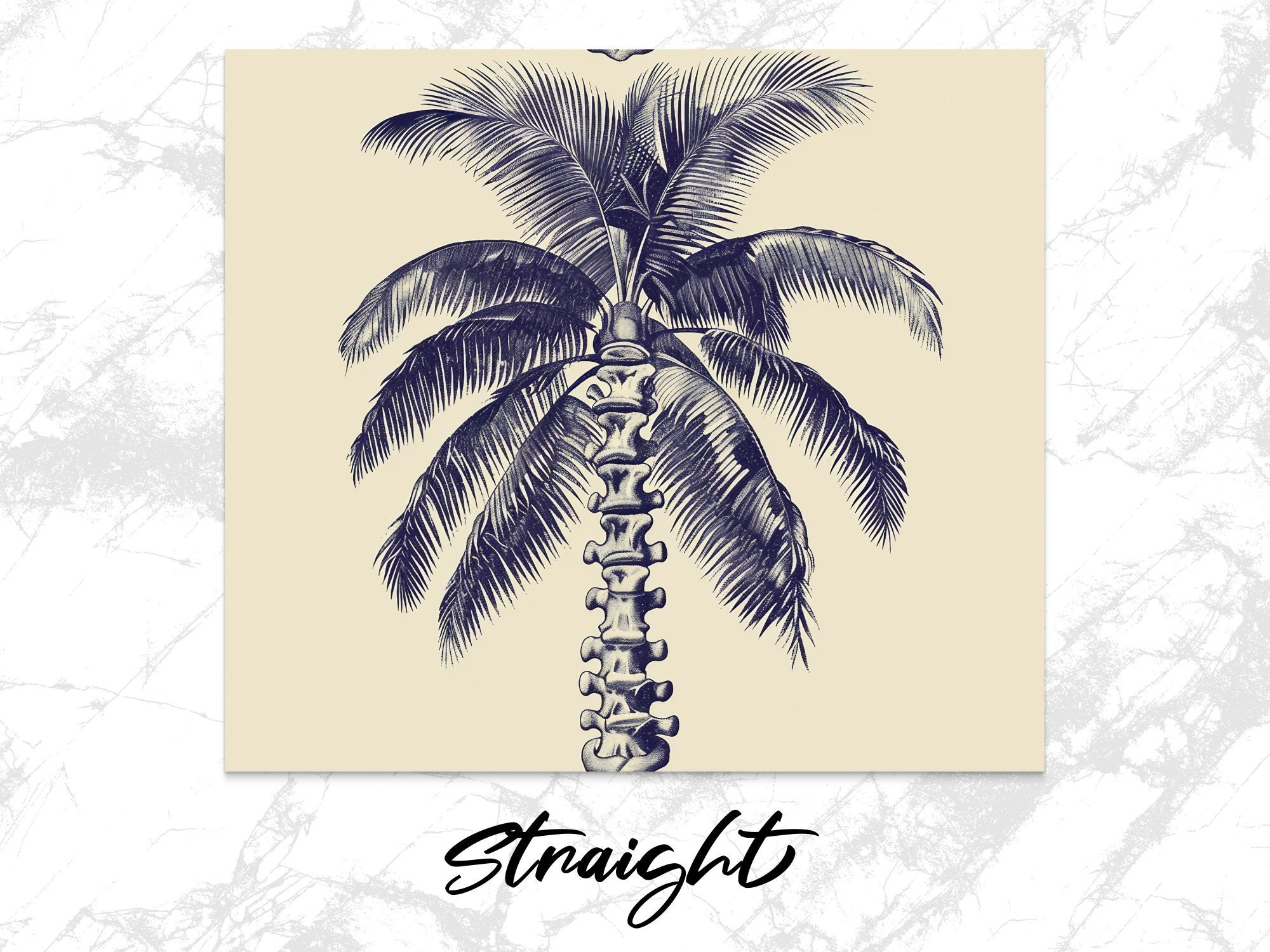 Digital Download Spine and Palm Tree Image, Printable Wall Art ...