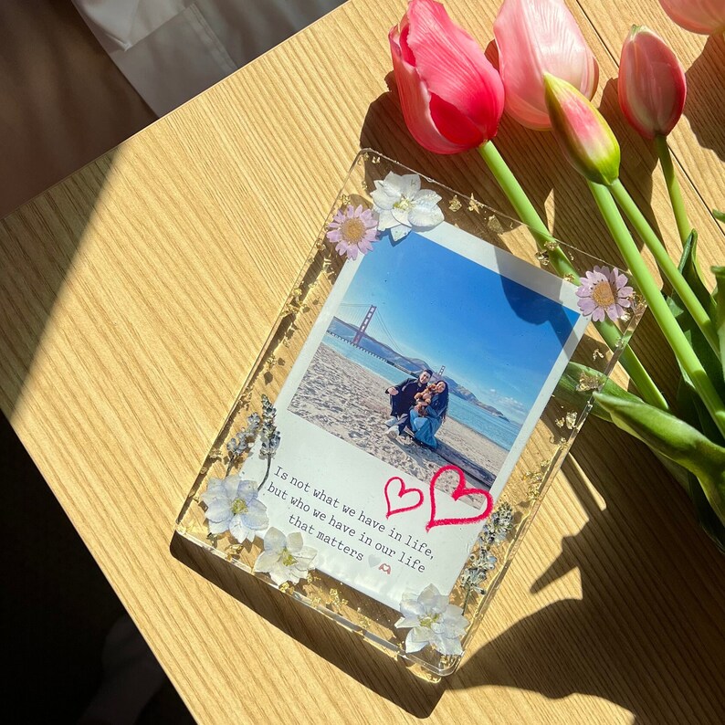 Custom Floral Epoxy Photo Frame - Etsy