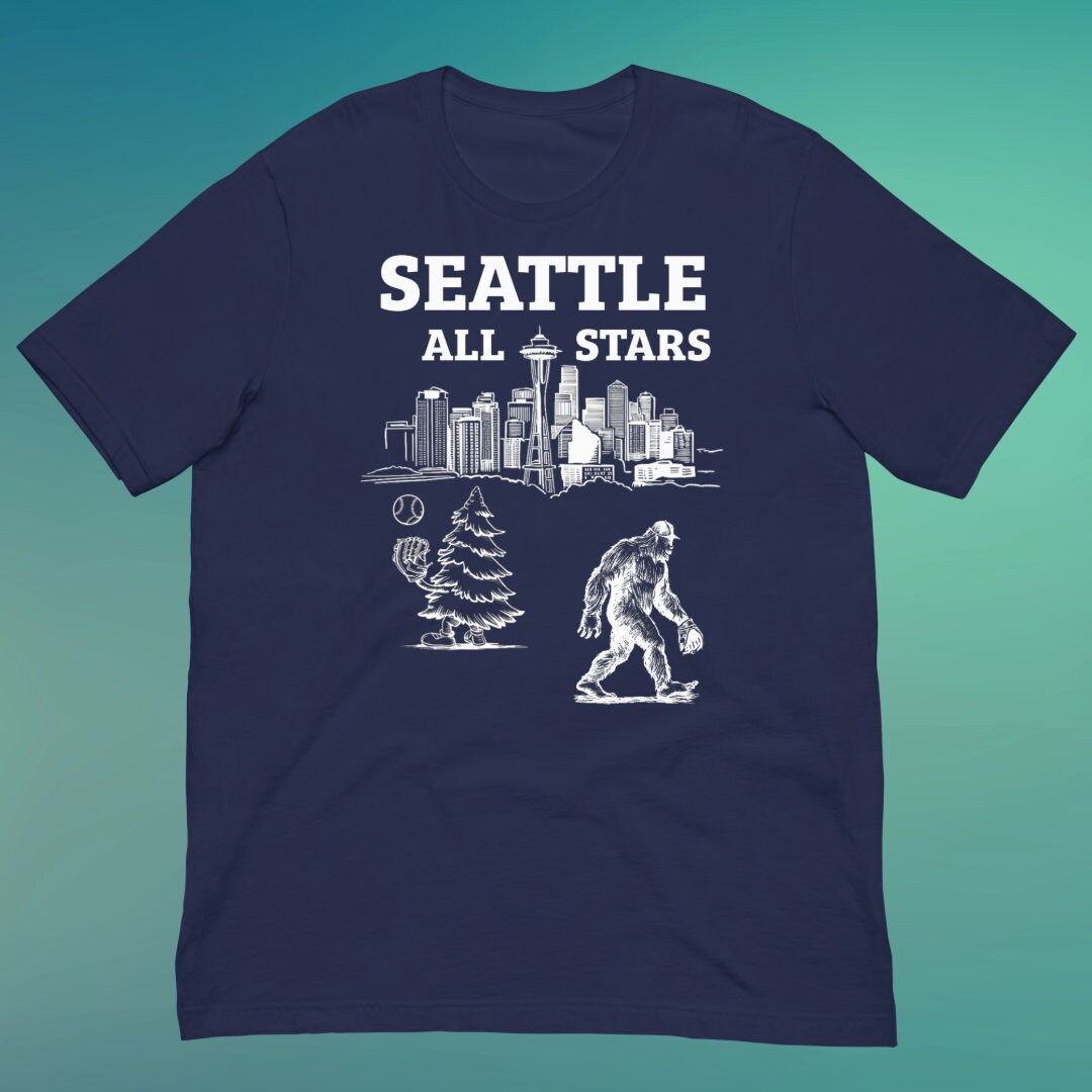 Seattle All Stars Tree and Bigfoot Baseball Unisex T-shirt, Funny ...