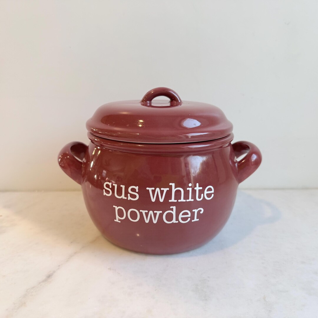Sus White Powder Sugar Dish for Adult Sugar Suspicious Retro Sugar Dish ...