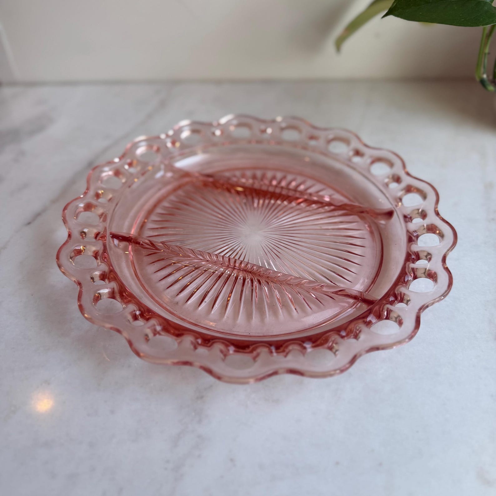Hocking Glass Company, Old Colony, Lace Edge, Open Lace, Pink ...