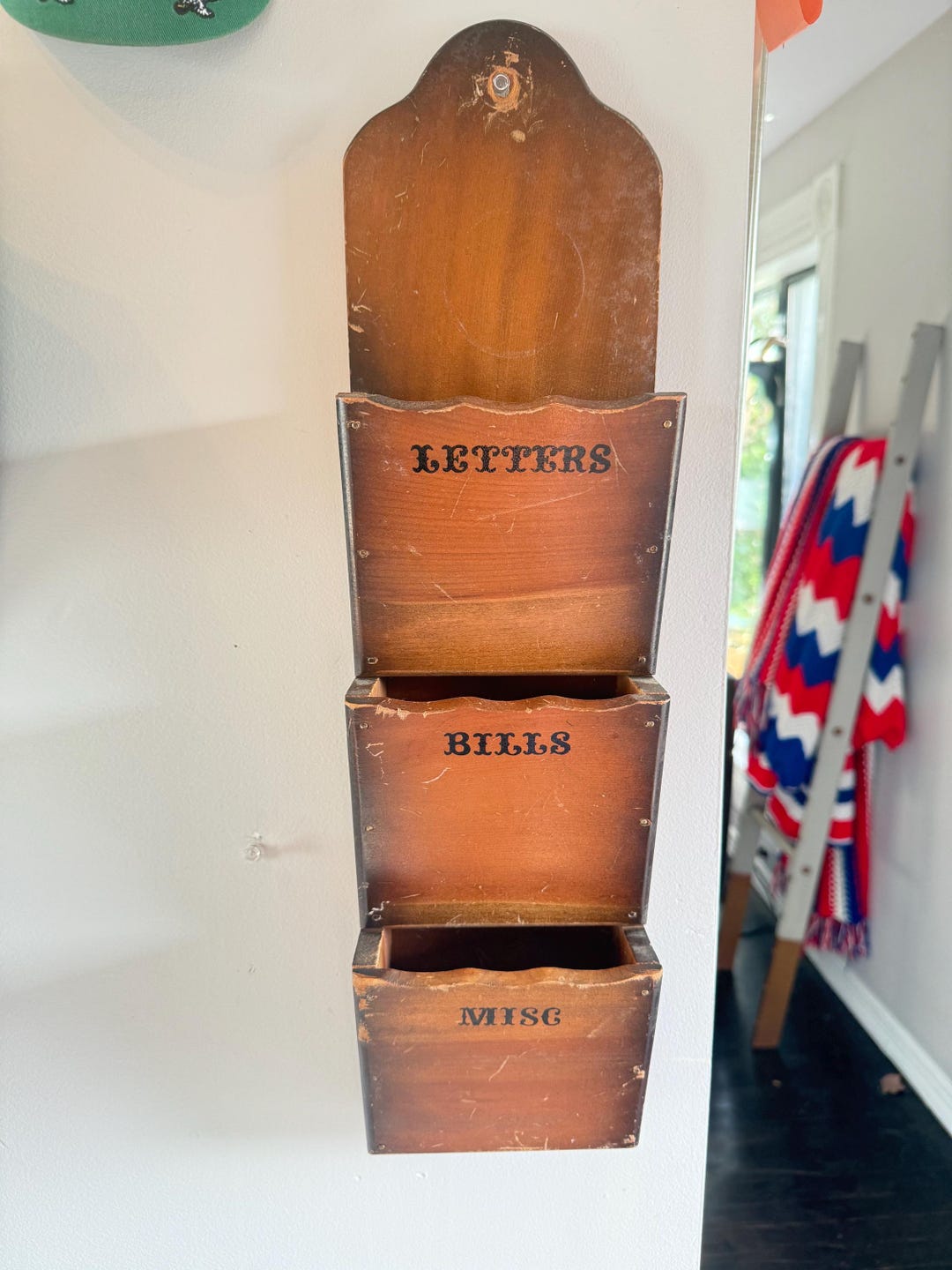 Vintage Wooden Mail Organizer - Farmhouse Entryway Decor - Etsy