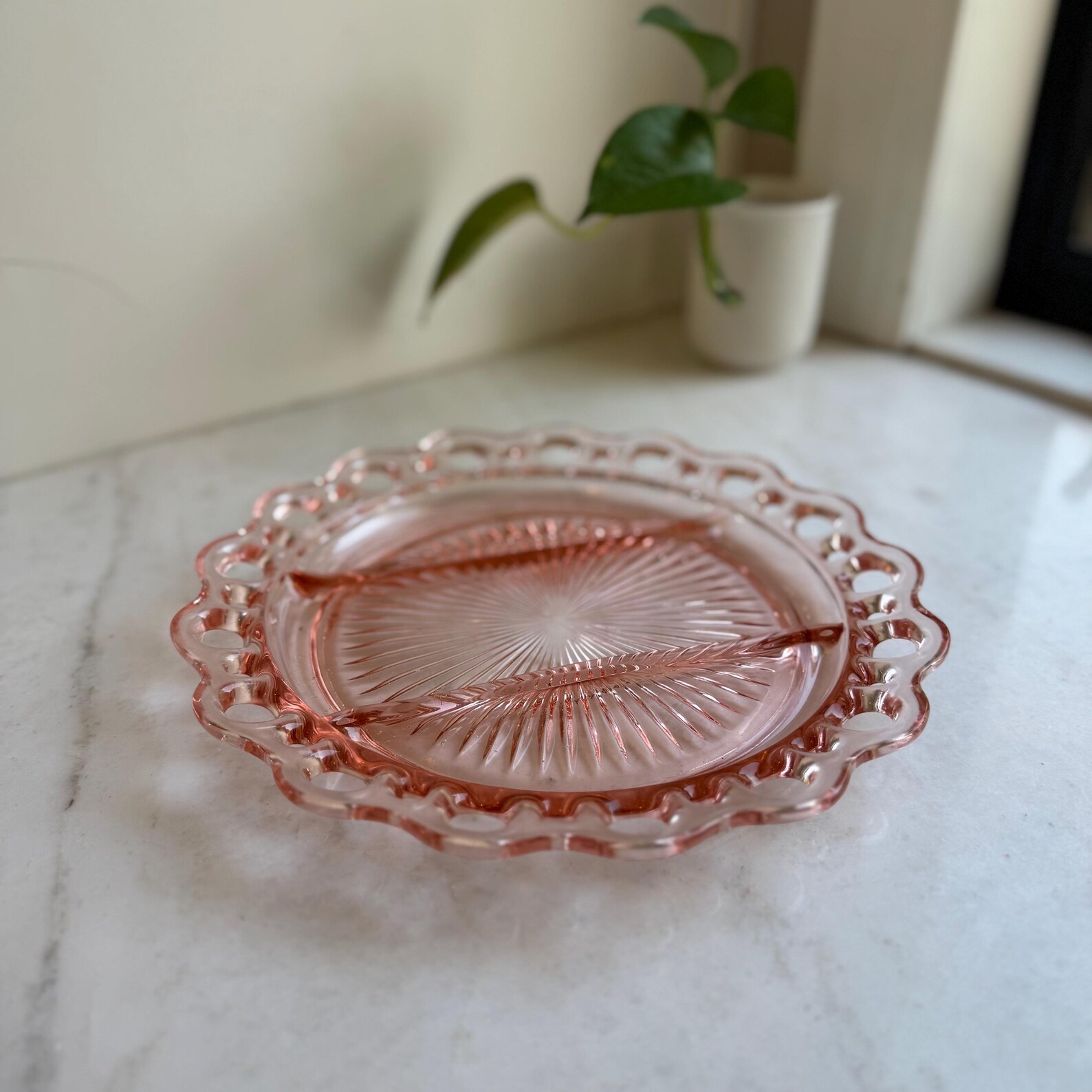 Hocking Glass Company, Old Colony, Lace Edge, Open Lace, Pink ...